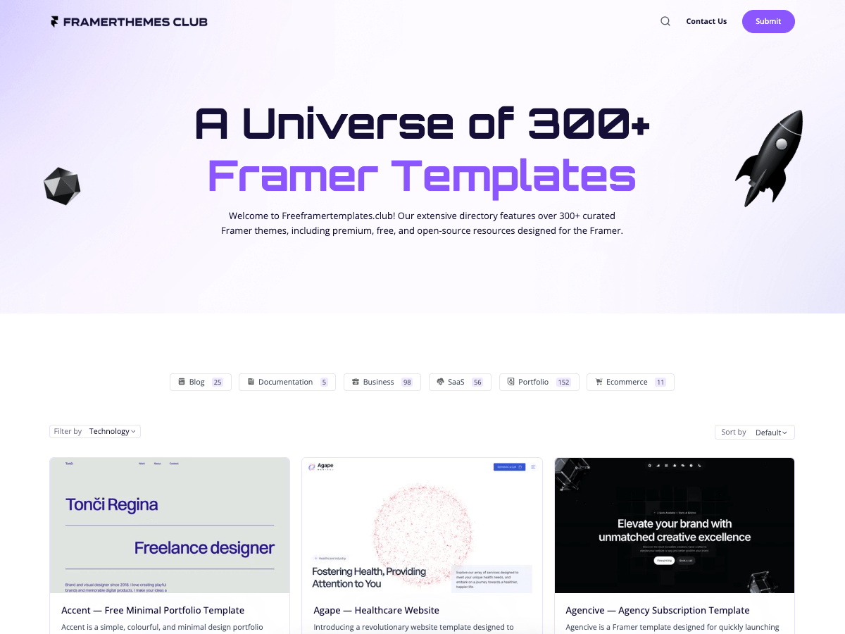 Best Framer Themes Collection | Explore 300+ Themes for Websites
